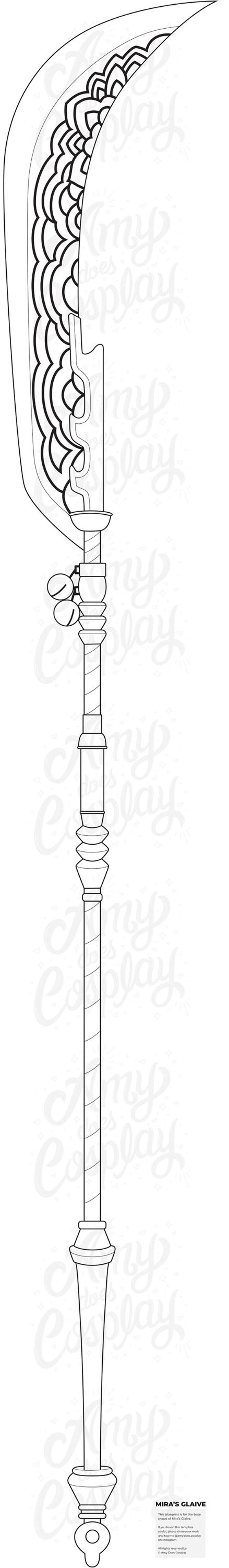 K-pop Glaive Cosplay Prop 2D Blueprint - Etsy