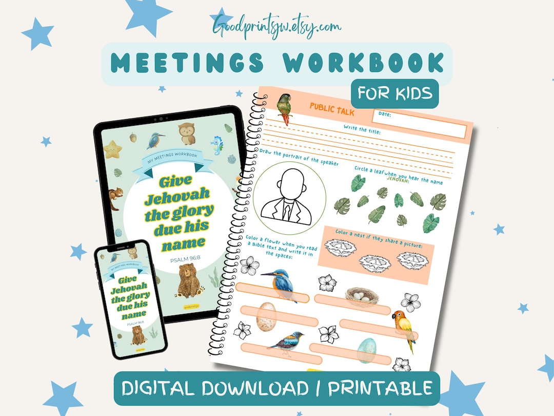 JW Meeting Workbook Printable Digital Download JW Activities for Kids ...