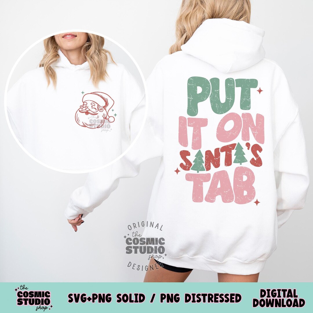 Put It on Santa's Tab Svg Png, Retro Christmas Png, Trendy Christmas ...