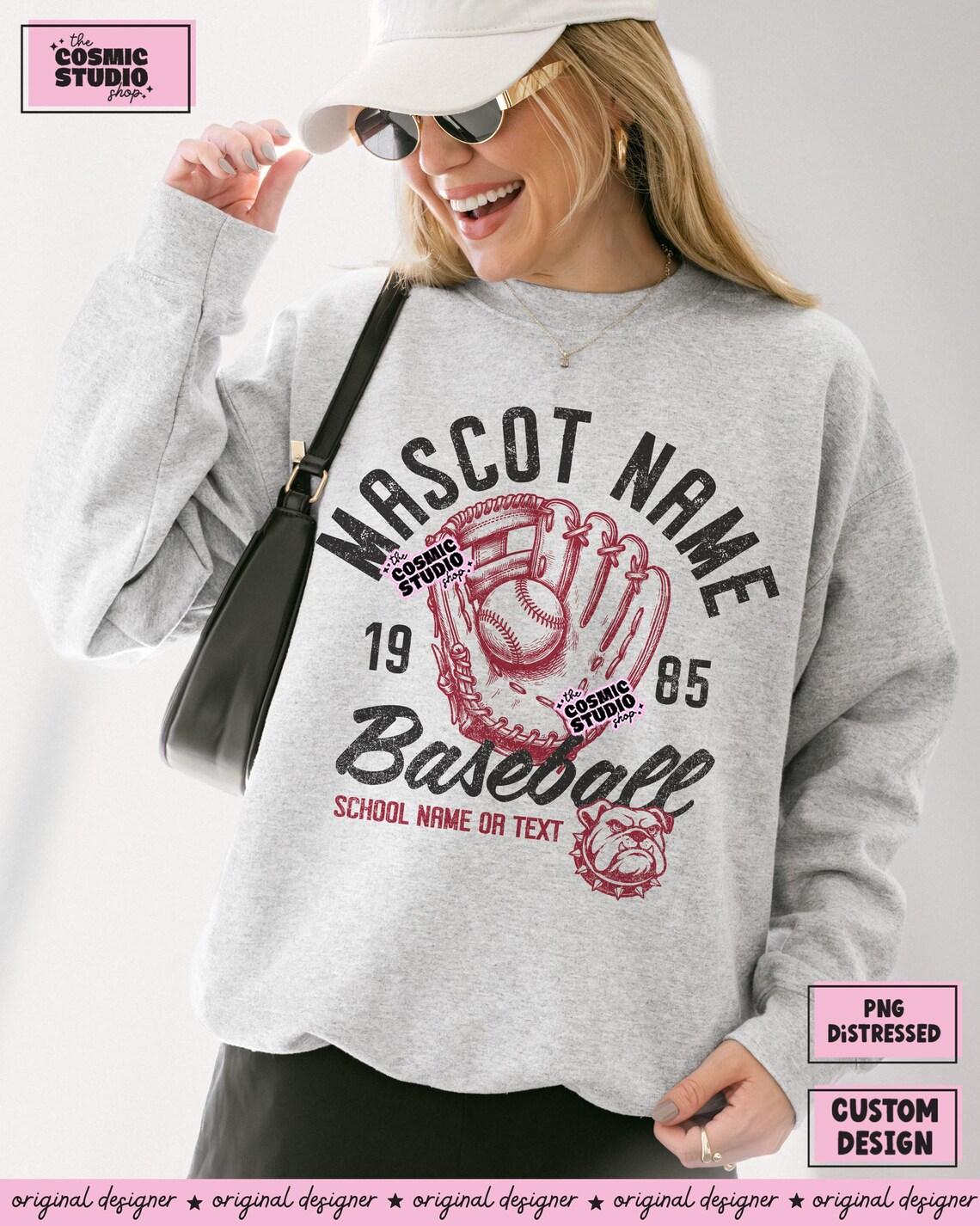 Custom Baseball Mascot PNG: Retro School Spirit Design, Digital ...