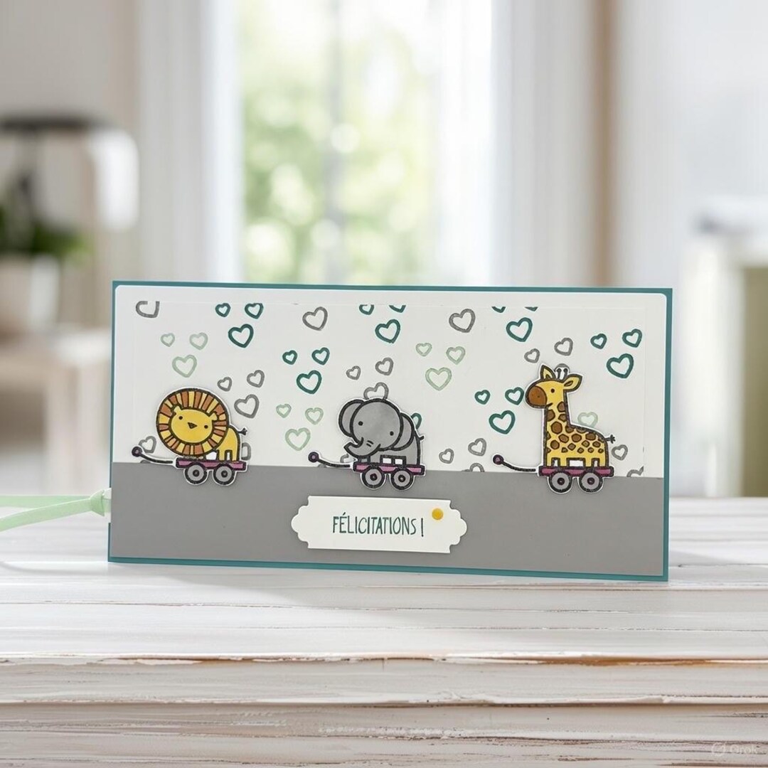 Safari Train Birth Announcement Card - Etsy