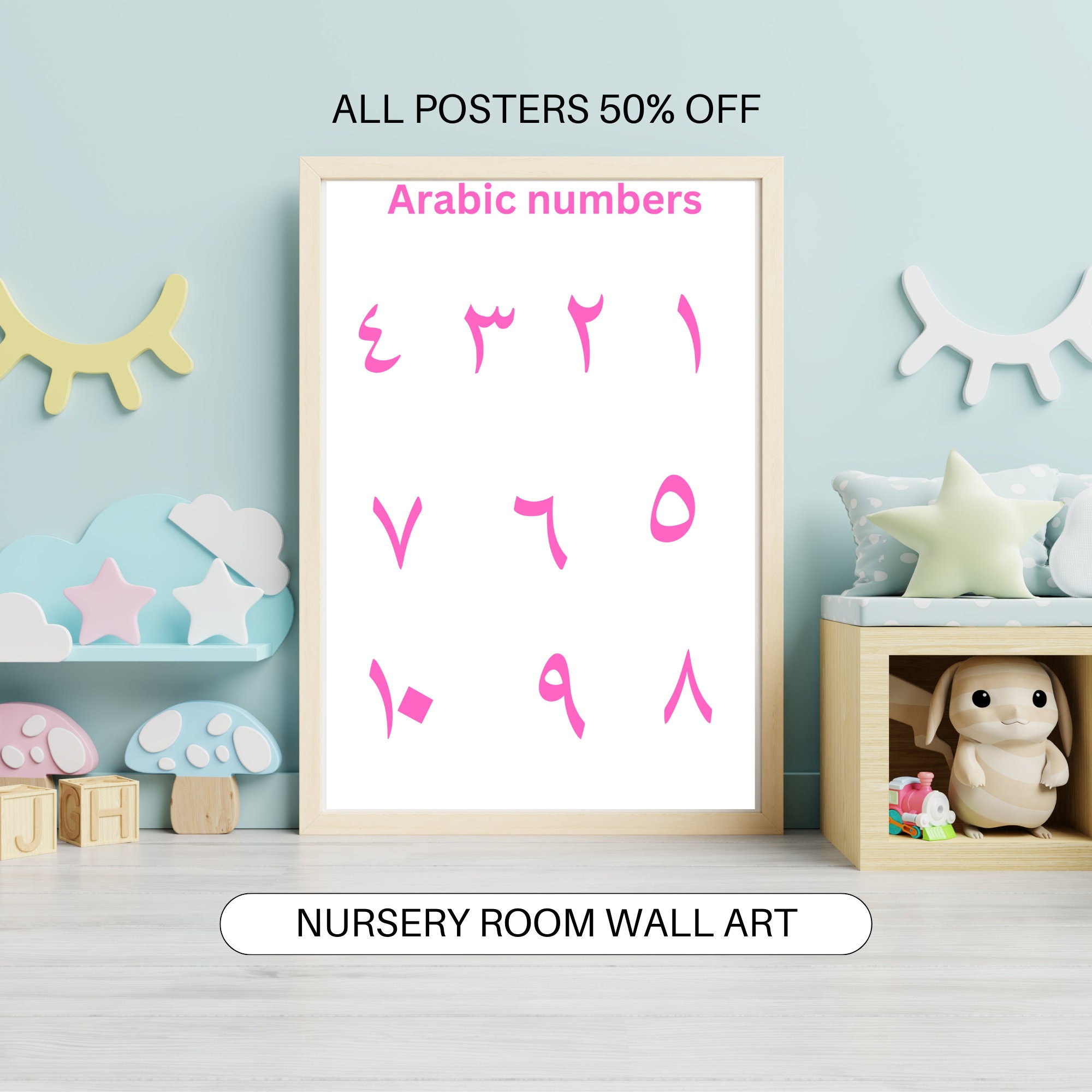 Arabic Alfabet and Numbers Posters for Kids- Printable Wall Art for ...