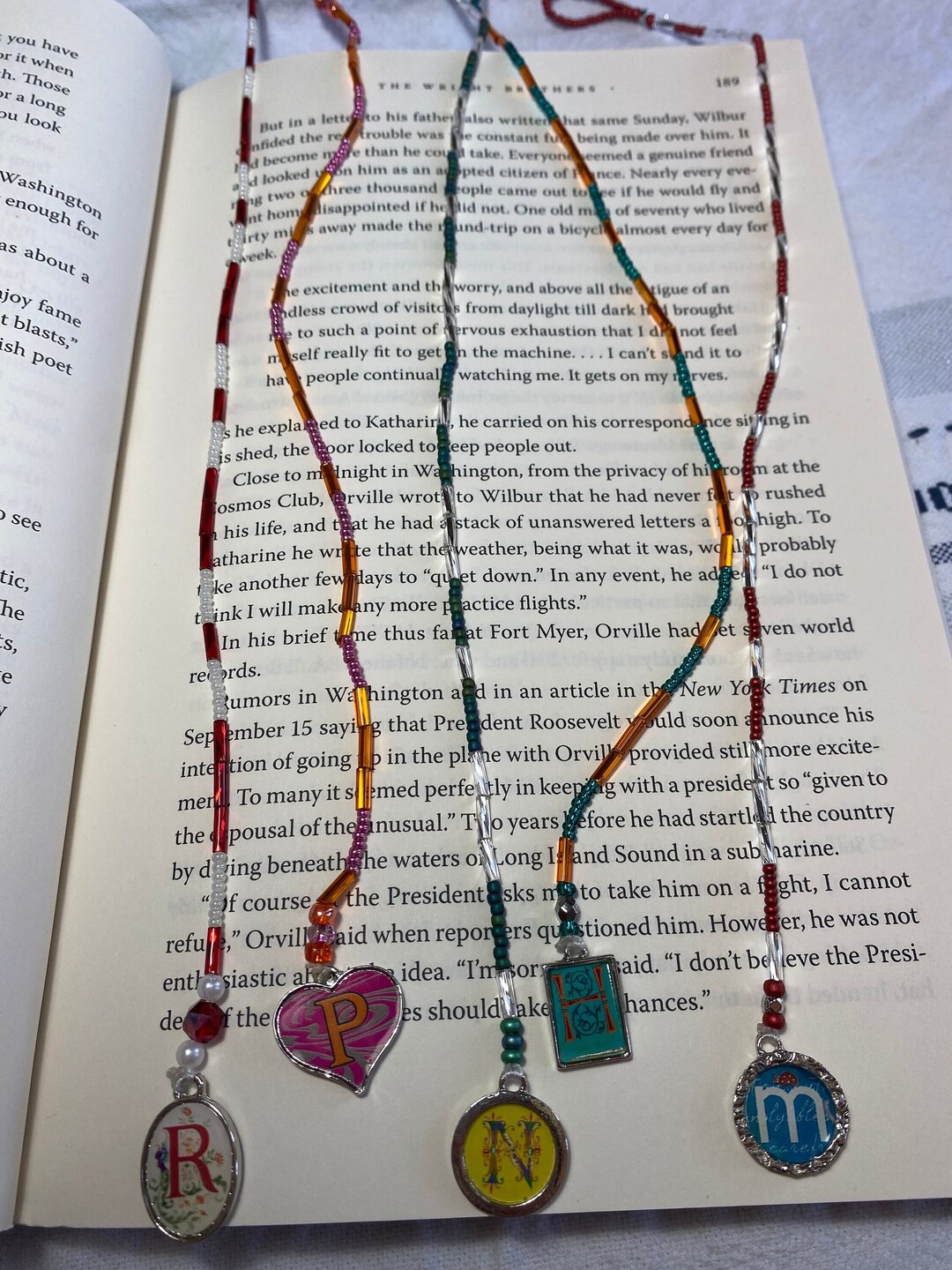 Beaded Bookmark Alphabet Charm Handmade, Czech Glass Beads - Etsy