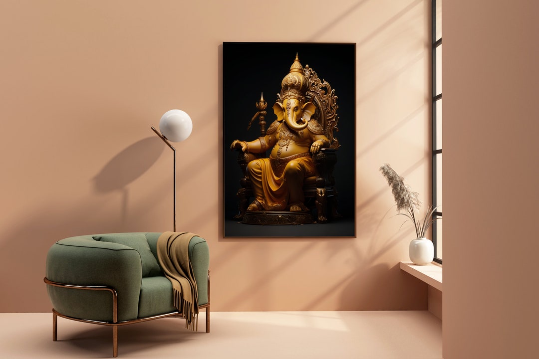 Ai Generated Ganesha Hindu God Digital Advertart - Etsy