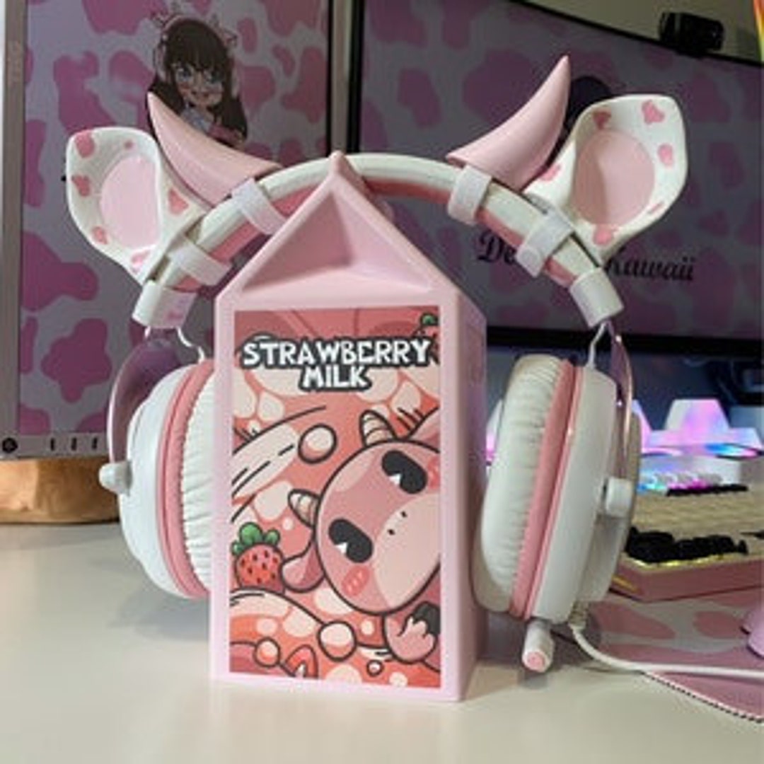 Strawberry Milk Gaming Setup Milk Carton Headphone Stand - Etsy