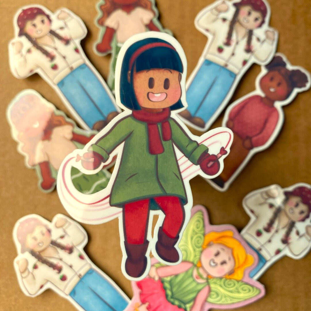 Playing Little Girl Sticker, Pretty Sweet Children's Gift - Etsy