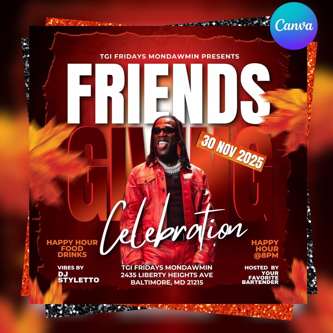 Thanksgiving Friendsgiving Party Flyer, Social Media Invite (canva ...