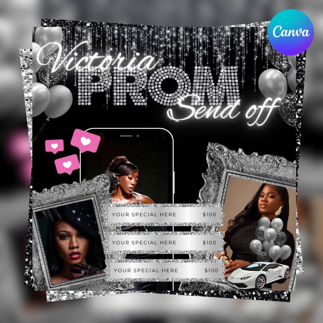 Prom Send off Flyer, DIY Prom Flyer, Prom Canva Template, Prom Send Off ...