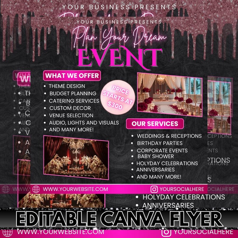 Event Planner Flyer, Canva Template, Wedding Planner Flyer ,DIY ...