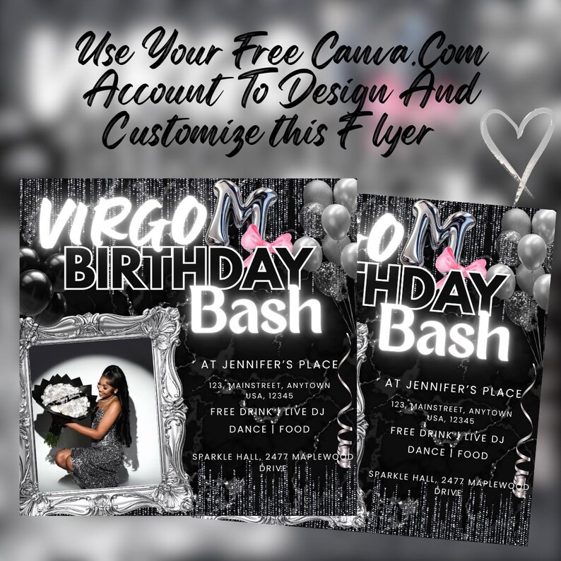 Virgo Birthday Party Flyer: Customizable Invitation (PDF Download) - Etsy