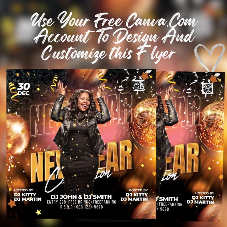 New Year Party Flyer 2026, Canva Template Flyer, Happy New Year ...
