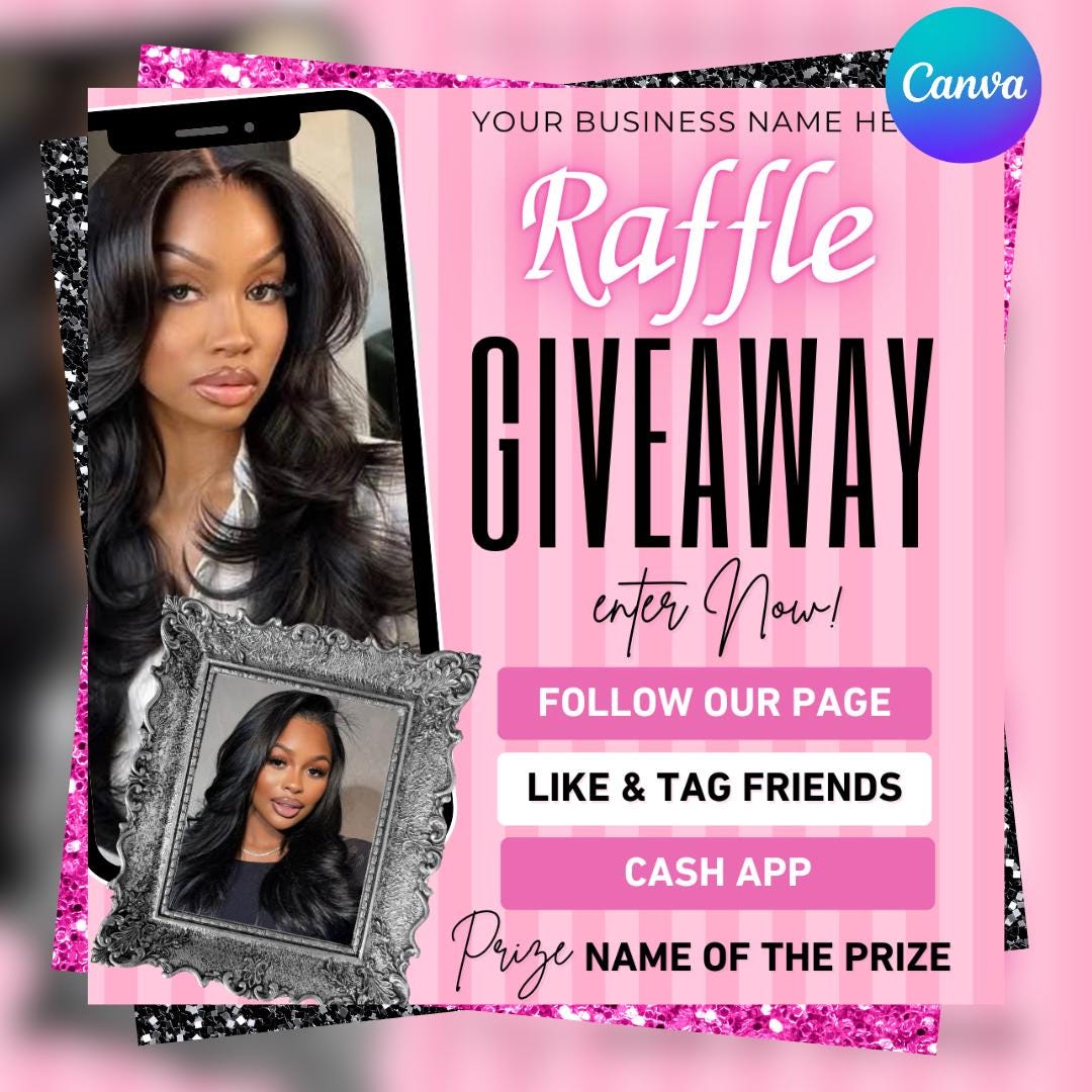 Giveaway Flyer Template, Raffle Flyer, Instagram Giveaway Flyer ...
