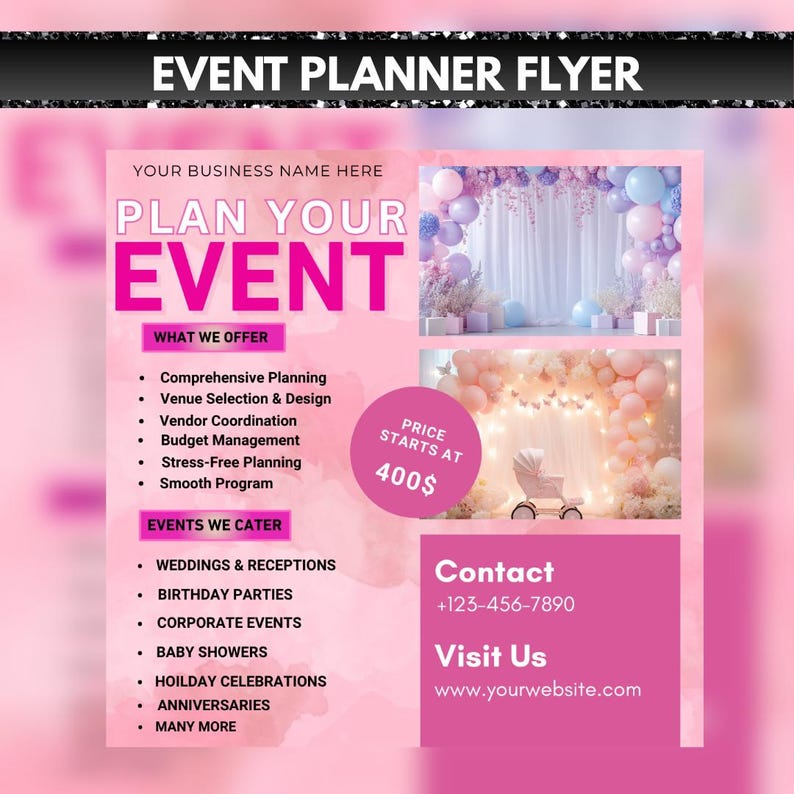 Event Planner Flyer, Canva Template, Wedding Planner Flyer ,DIY ...