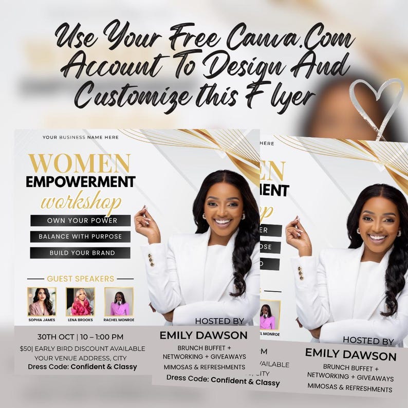 Women Empowerment Workshop Flyer Template (digital Download) - Etsy