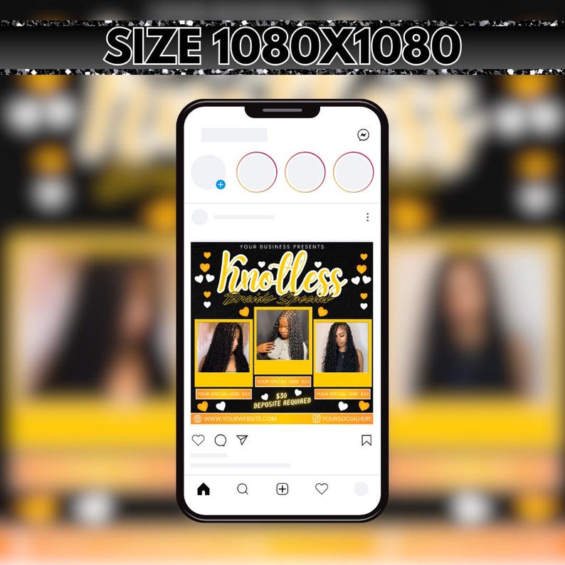 Knotless Braids Flyer, Braids Special Flyer, Braids Pricelist Flyer ...