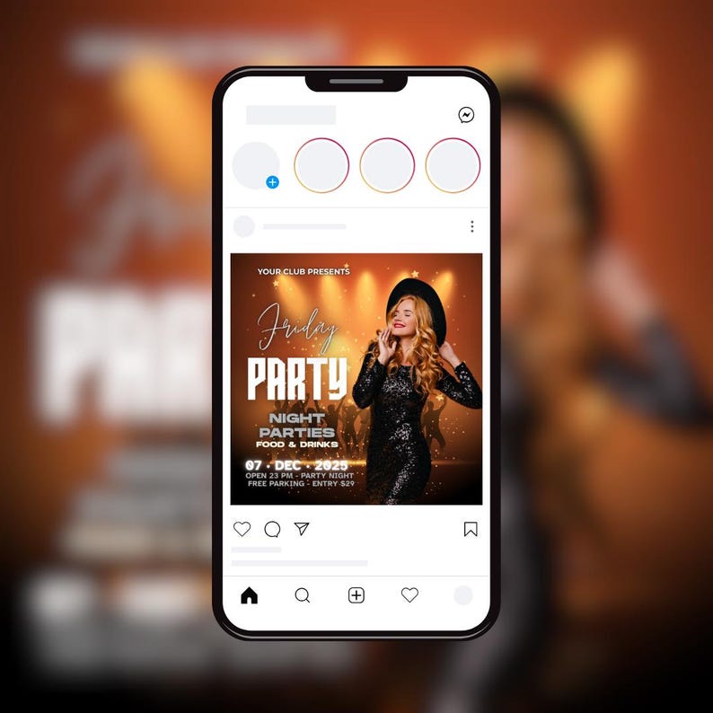 Editable Club Party Flyer Template, DIY Canva Event (digital Download ...