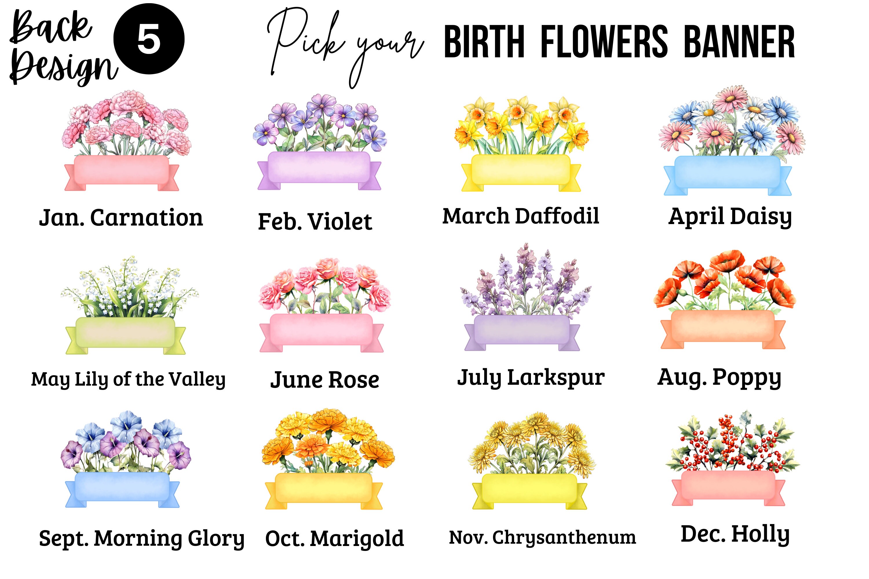 Personalized Floral Monogram Tote Bag, Month Custom Birth Flower Gift ...