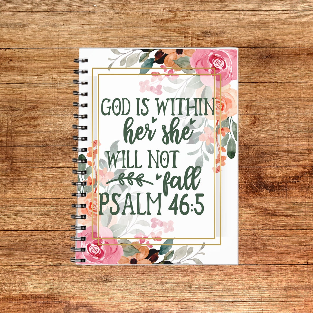 Elegant Bible Study and Prayer Journal With Floral Design and Scripture ...