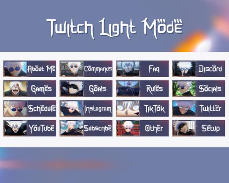 Satoru Gojo Twitch Panels: Anime Stream Overlay (digital Download) - Etsy