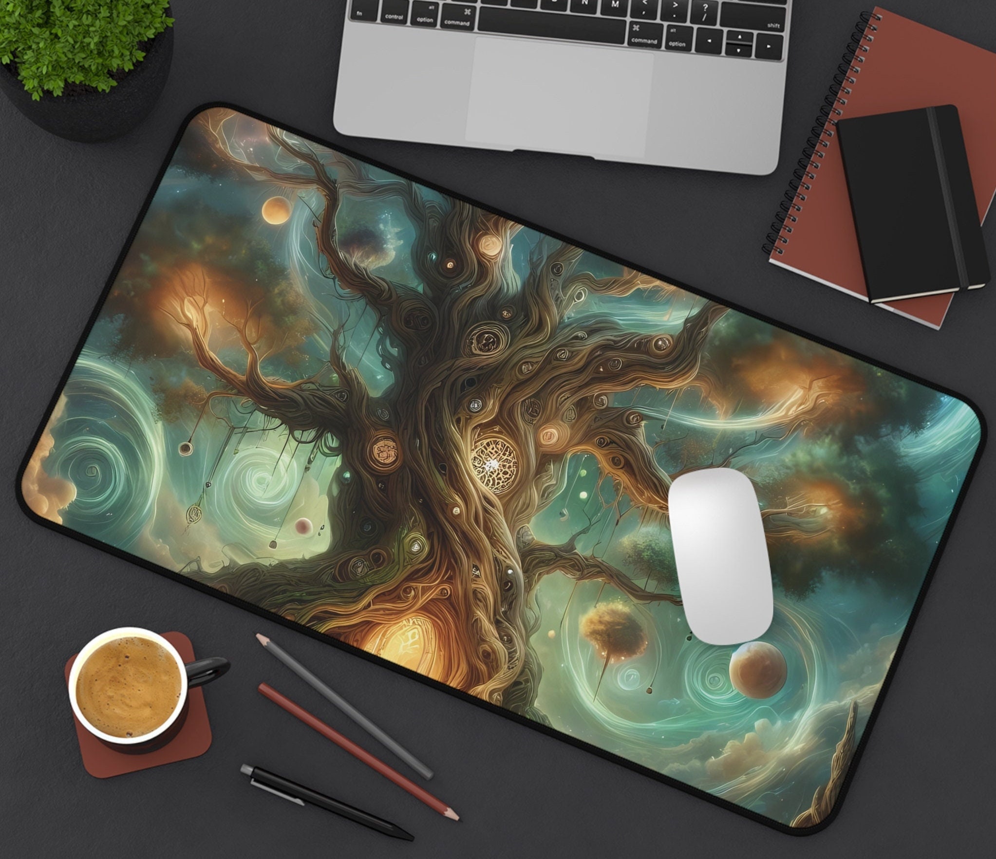 Enchanted Forest Fantasy Custom Desk Mat, Fantasy Non-slip Desk Mat ...