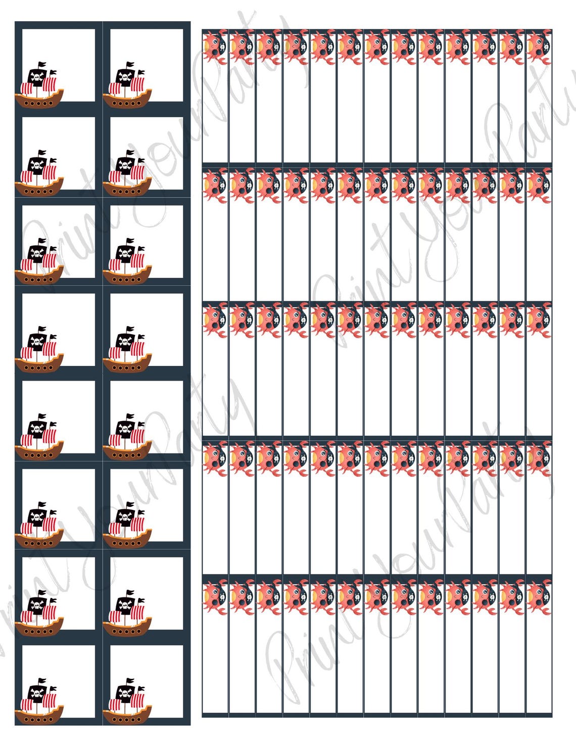 Label Sheet - Pirate Theme - Etsy
