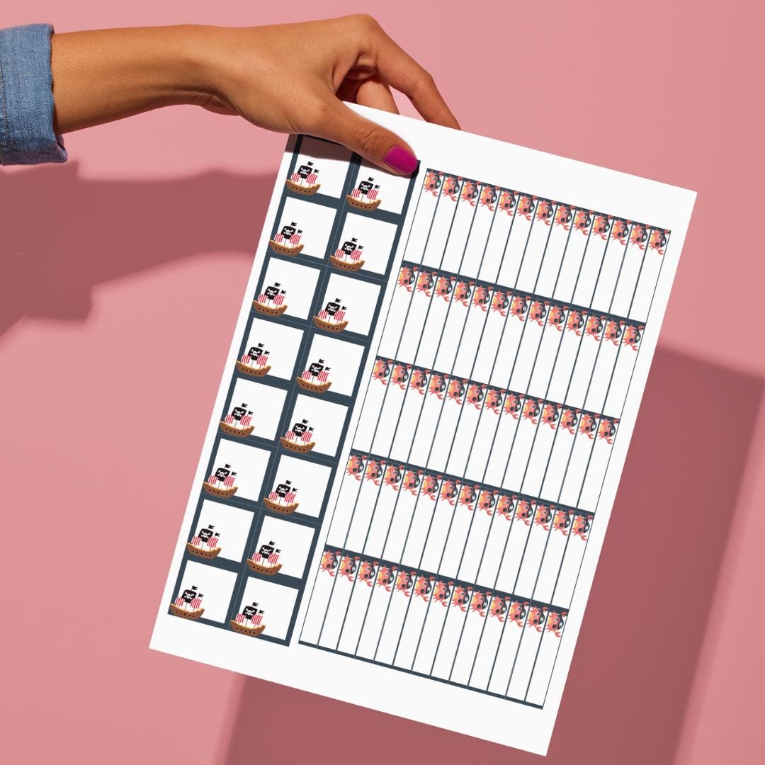 Label Sheet - Pirate Theme - Etsy