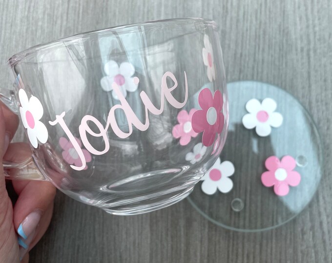 Personalised Glass Coffee Mug, Tea Mug, Easter Gift, Mothers Day ...