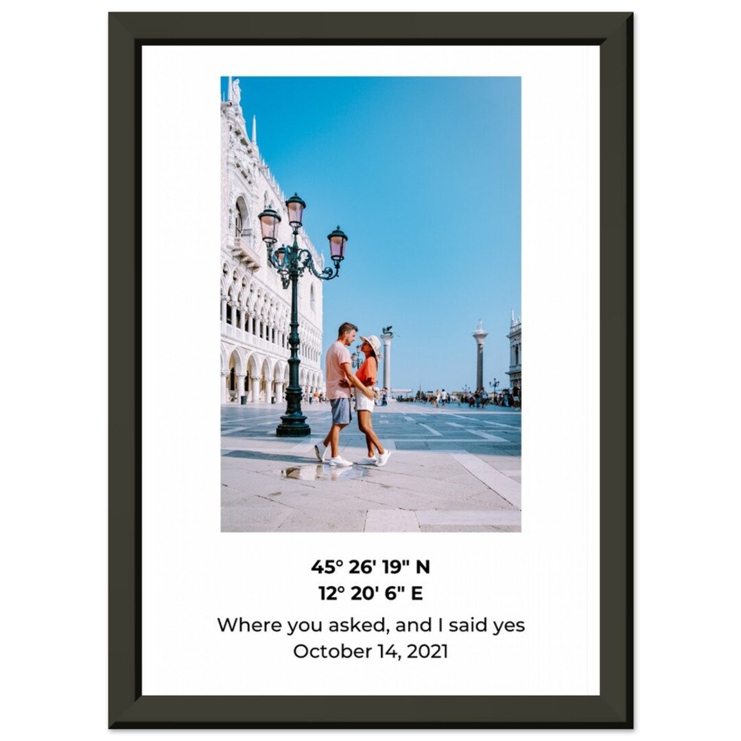 Custom Photo With Location Coordinates for Special Occasion Premium ...