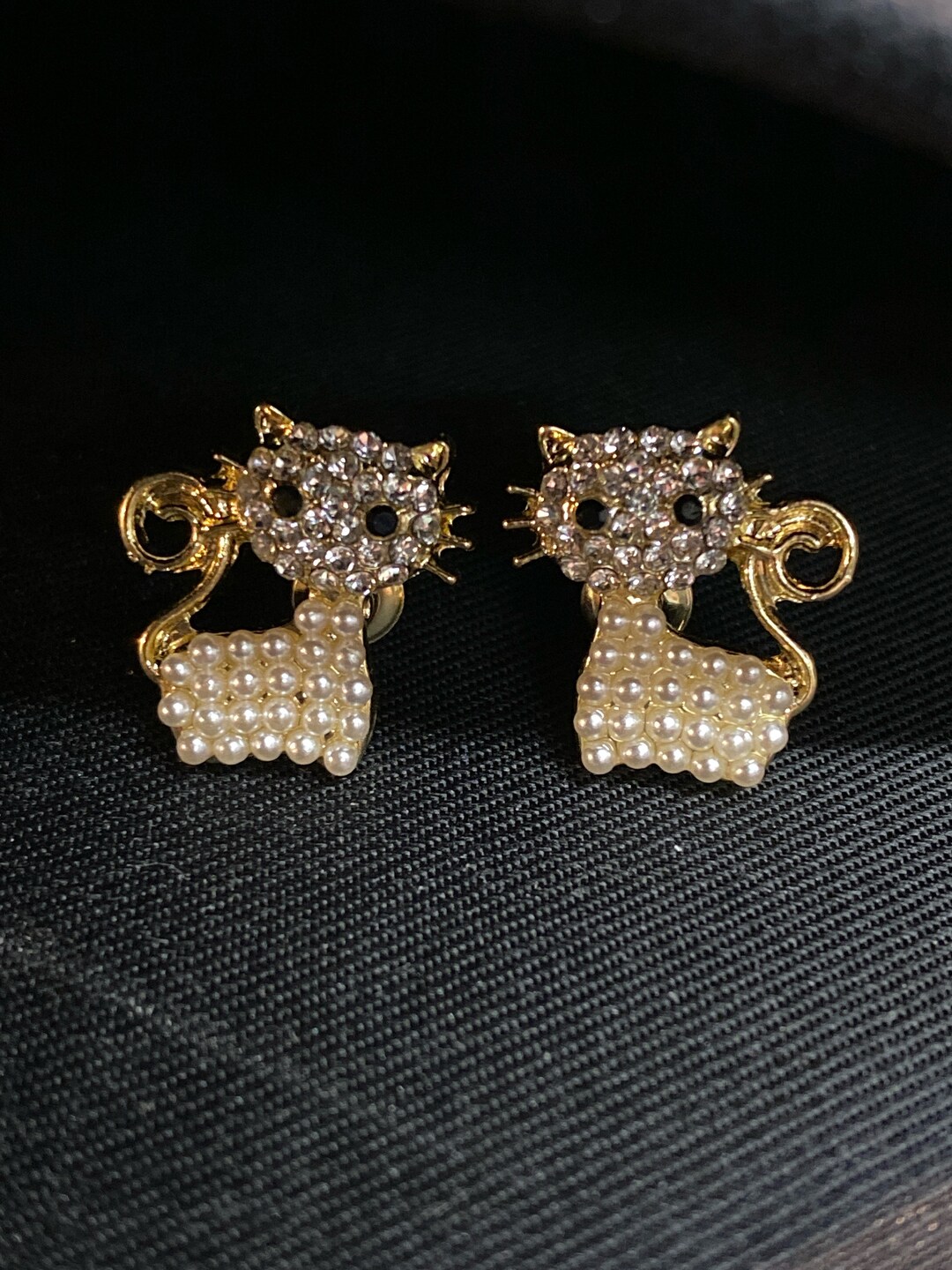 Kitty Cat Crystal Fashion Bling Sparkle Stud Earnings - Etsy