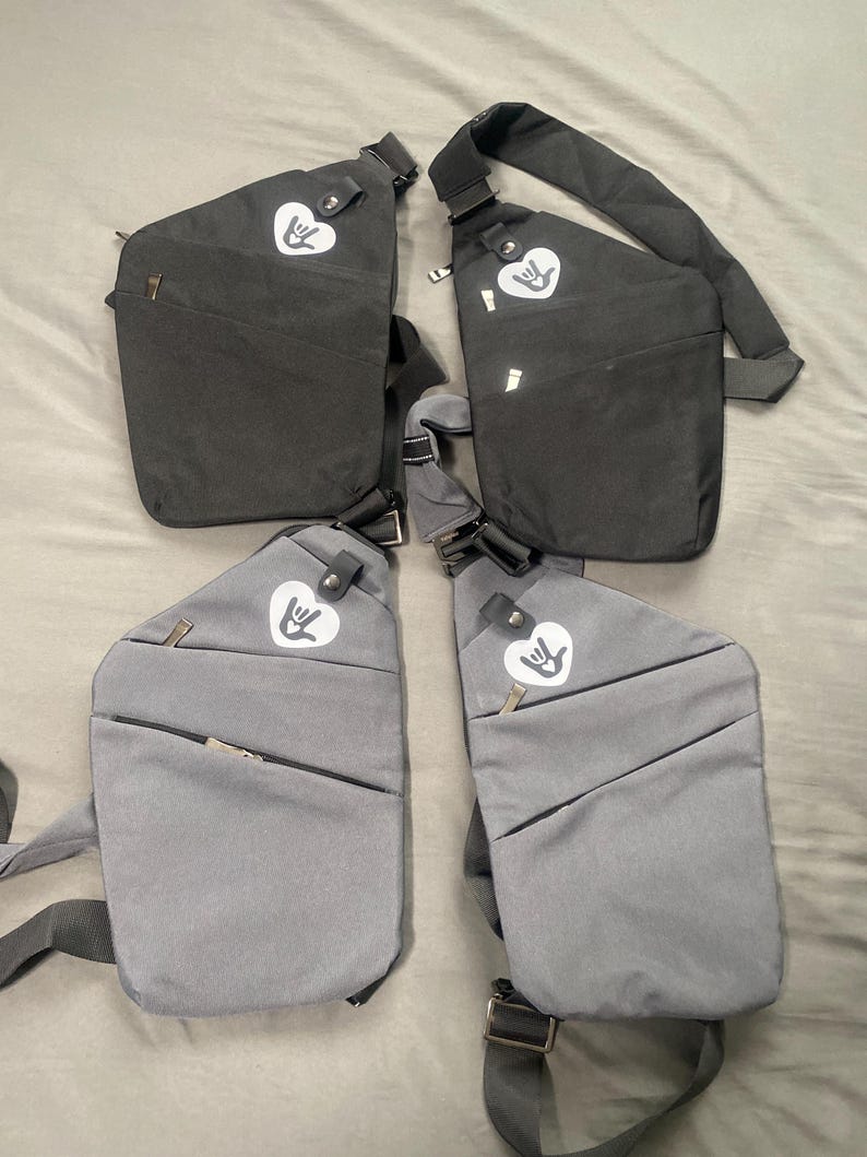 Deaf Culture ASL Love Hand Shoulder Crossbody Messenger Sports Vacation ...