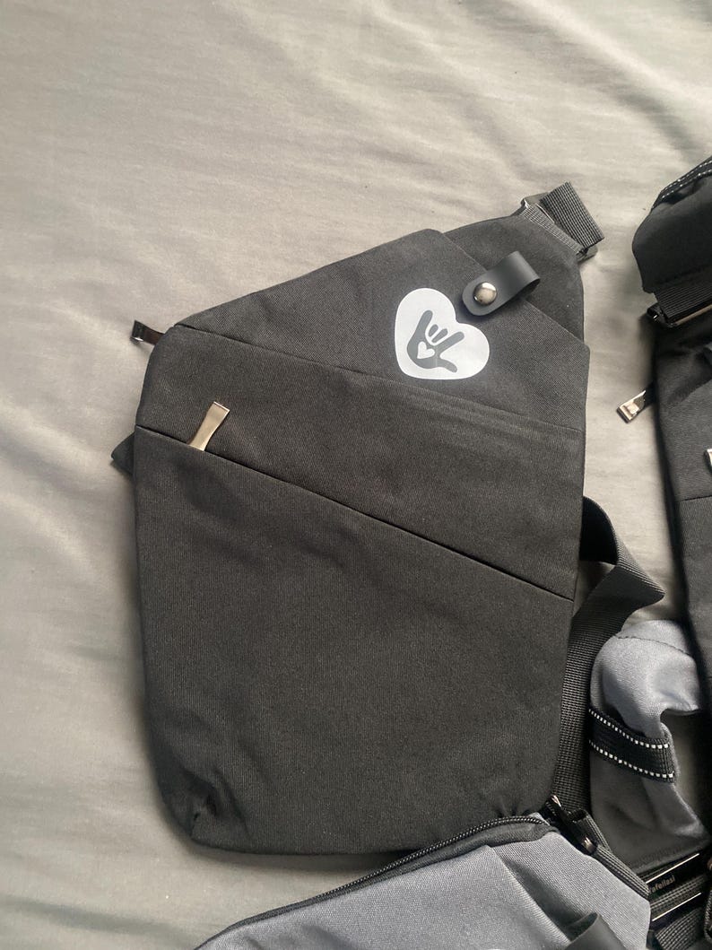 Deaf Culture ASL Love Hand Shoulder Crossbody Messenger Sports Vacation ...