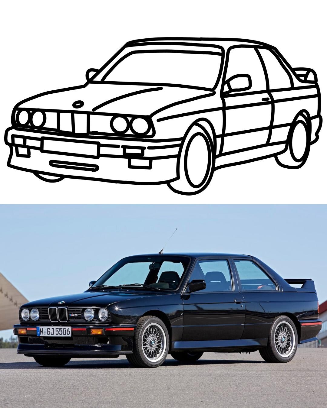 BMW E30 M3 Outline Vinyl Decal - Waterproof Car Decal - Etsy
