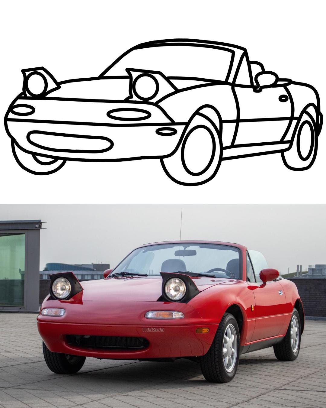 NA Miata Outline Vinyl Decal - Waterproof Car Decal - Etsy