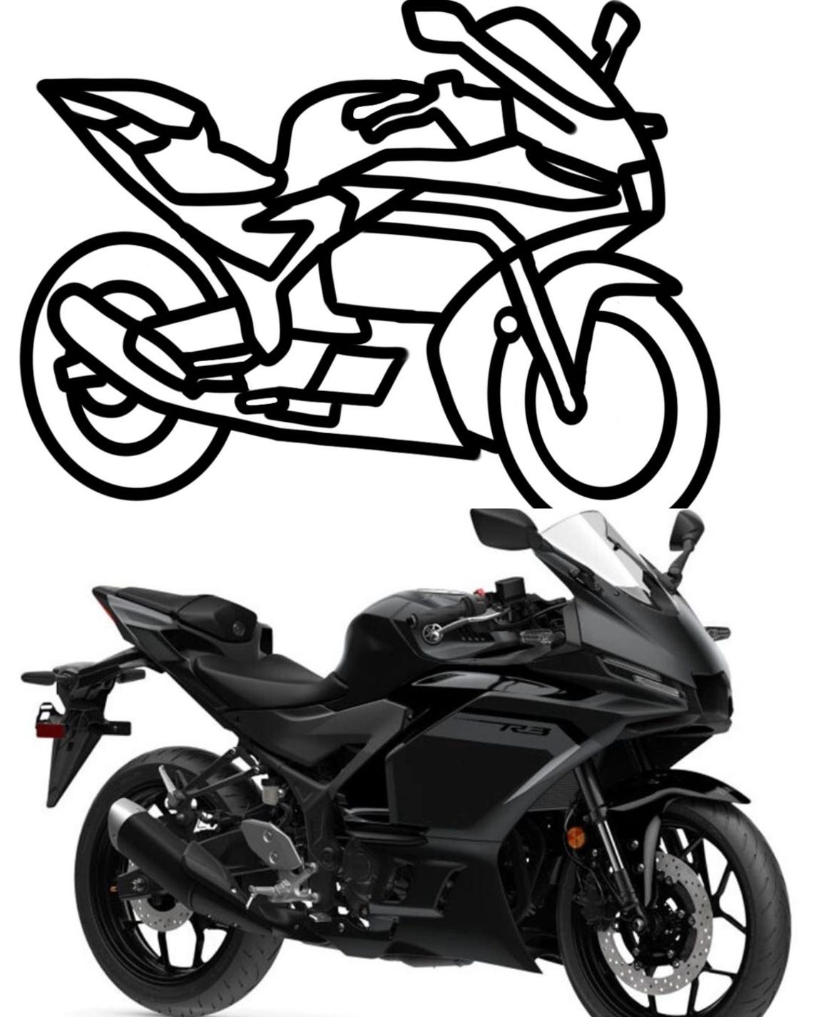 Yamaha R3 Outline Vinyl Decal - Waterproof Motorcycle Decal - Etsy