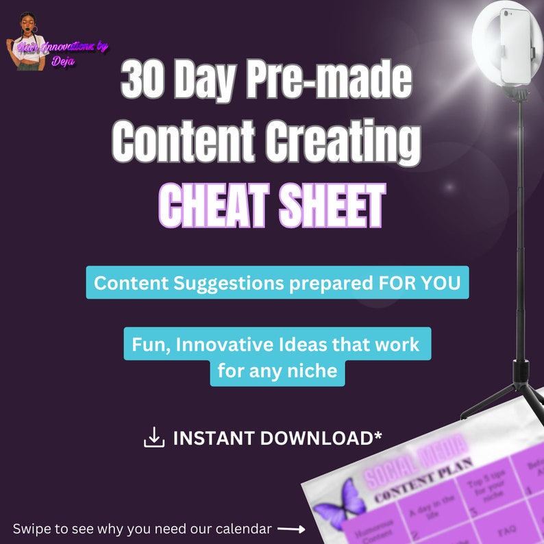 30 Day Content Planner for Social Media - Etsy