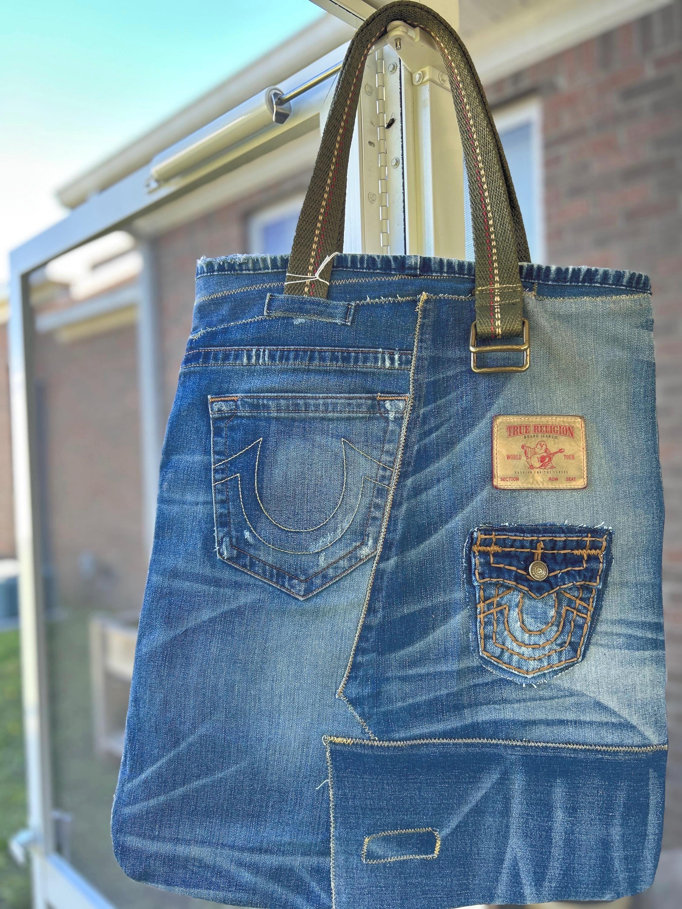 Custom Large Upcycled Denim Tote - Etsy