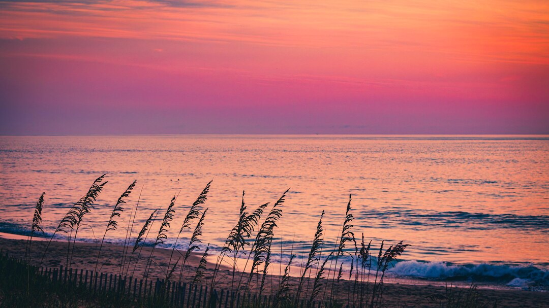 Sunrise Over the Atlantic Ocean on the Outer Banks of North Carolina ...