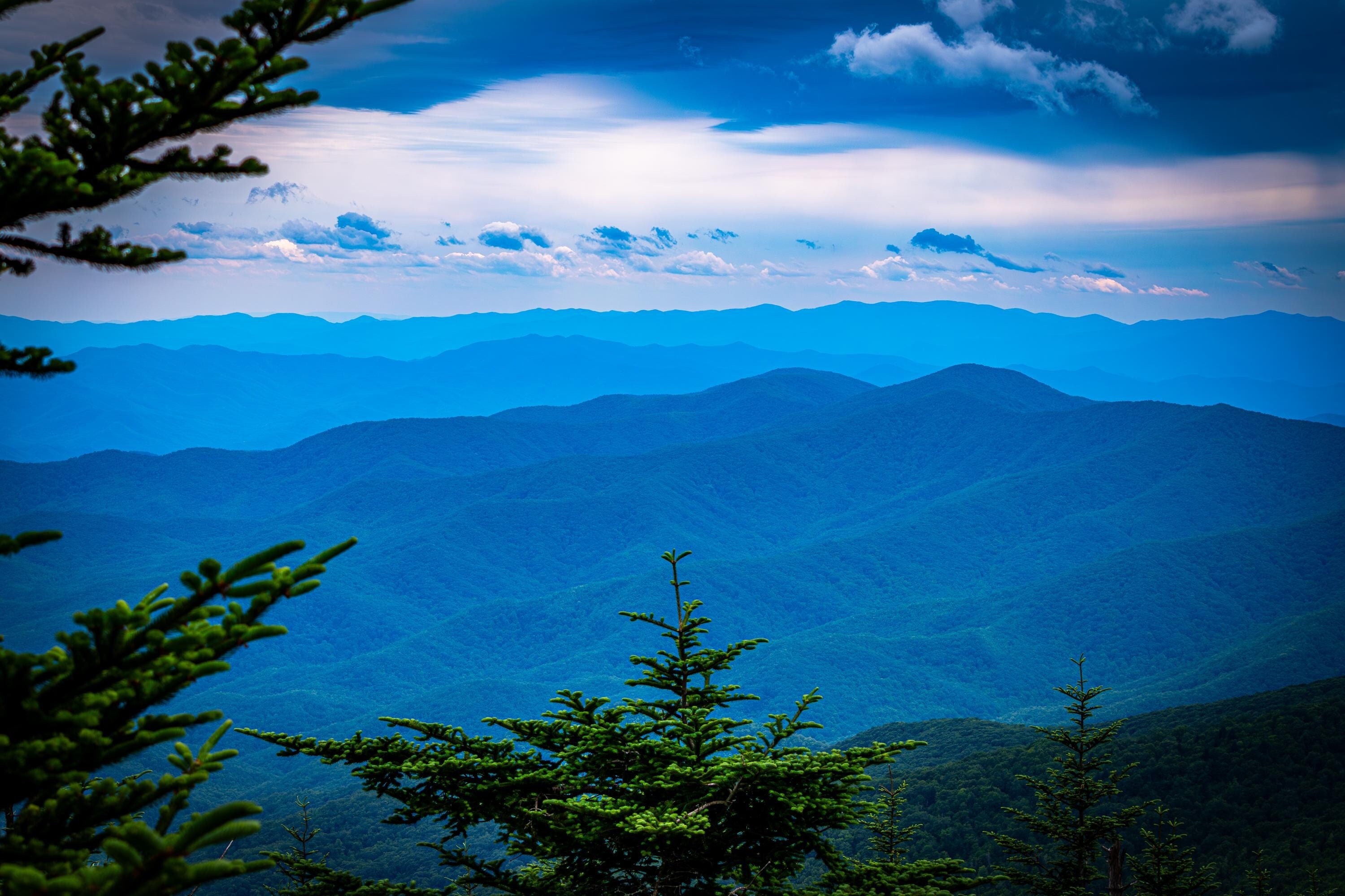 Blue Ridge Mountains in Smoky Mountain National Park, Tennessee, North ...