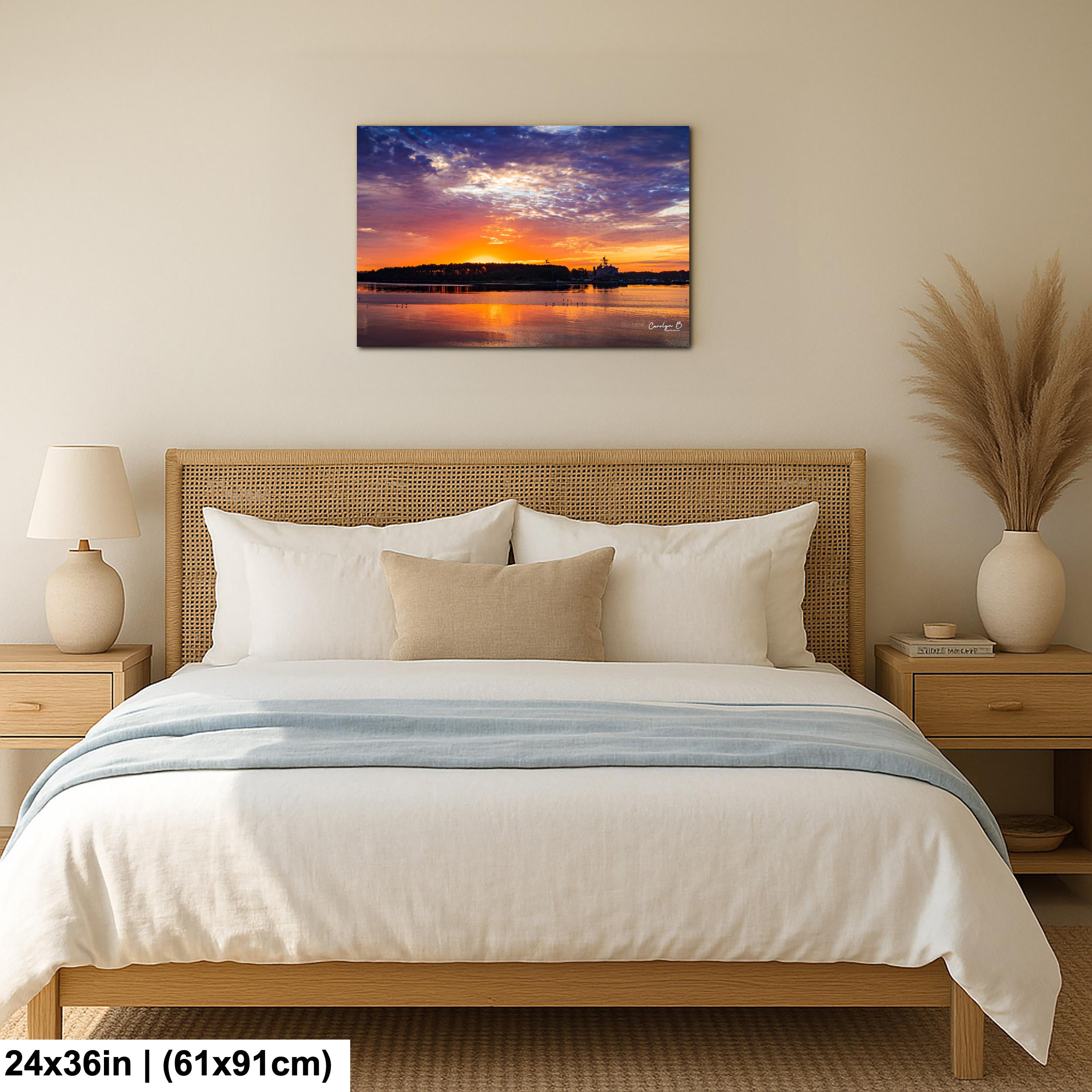Norfolk Navy Base Sunrise Photo Winter Reflection Wall Art Cold Morning ...