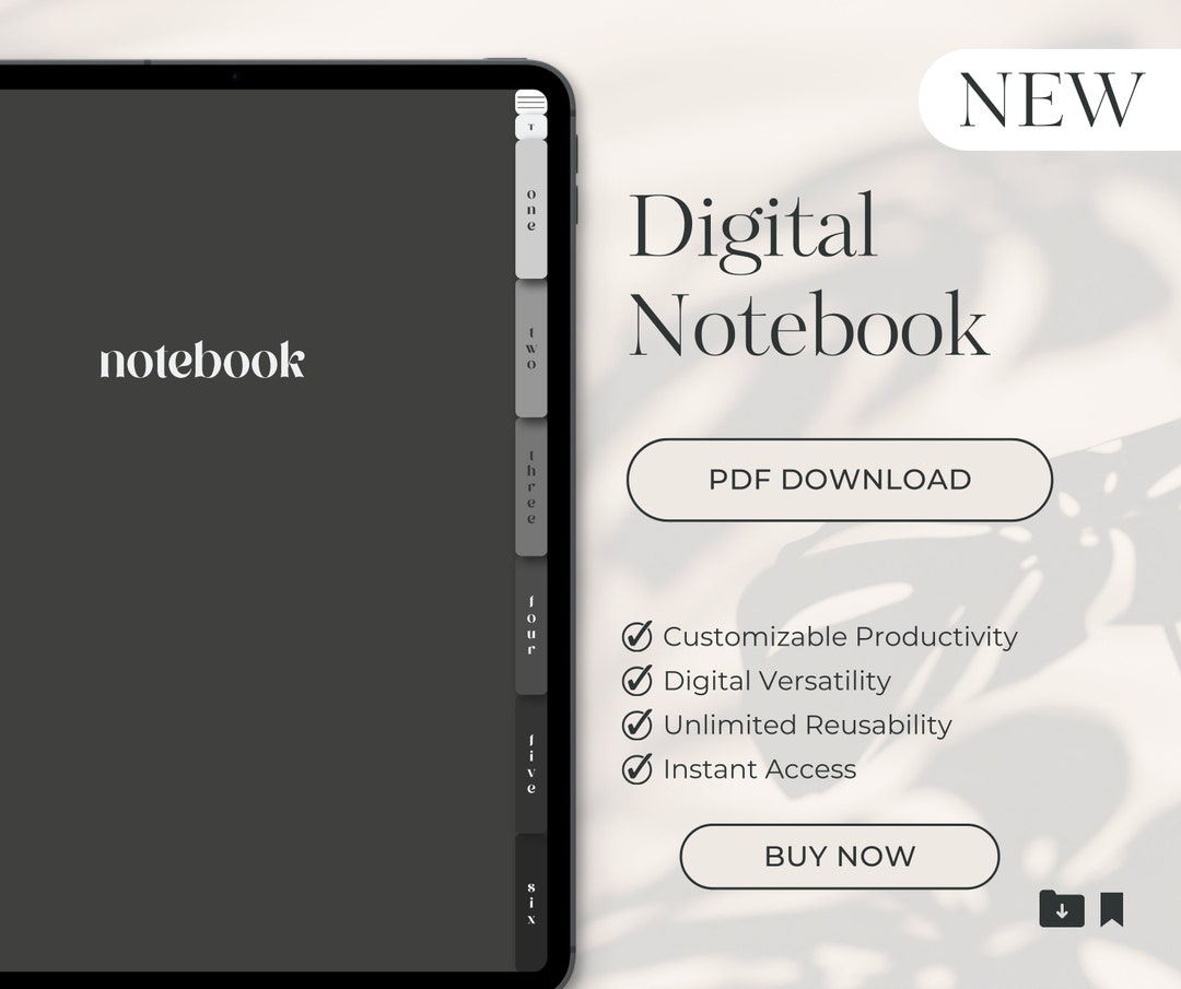 Slate Symphony Digital Notebook portrait A4 - Etsy