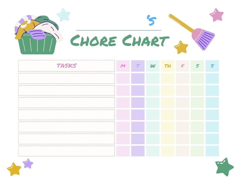 Kids Chore Chart Printable - Etsy UK