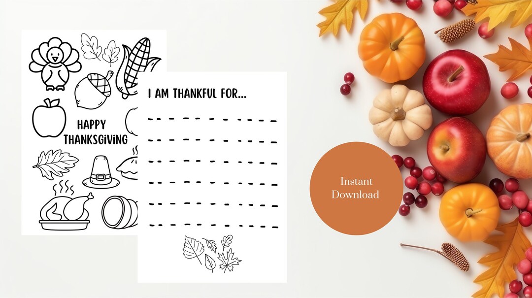 Thanksgiving Coloring & Activity Sheet | Kids Coloring Sheet | I Am ...