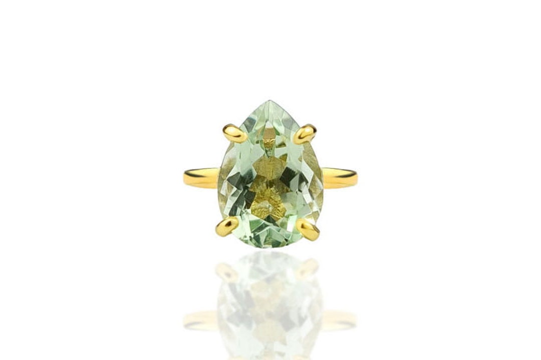 Prasiolite Ring 6 Ct. Drop - Etsy