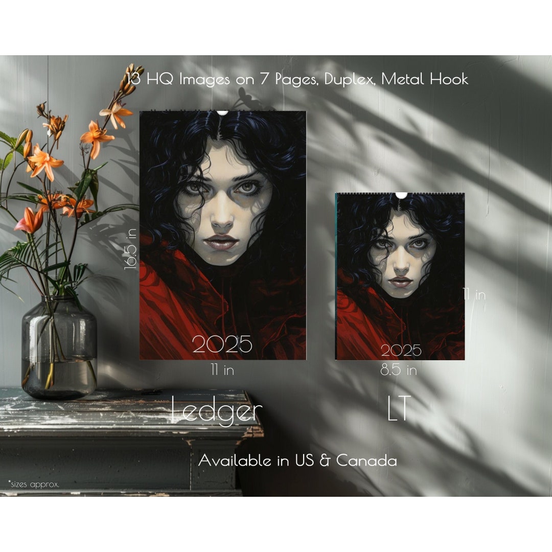 Calendar Vampire Planner Monthly Gothic Calendar Gift for Dark Fantasy ...