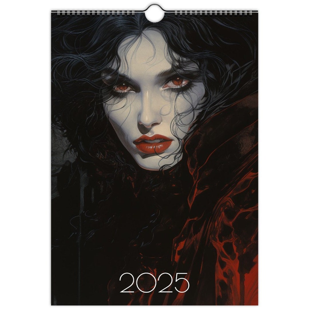 Calendar Vampire Planner Monthly Gothic Calendar Gift for Dark Fantasy ...
