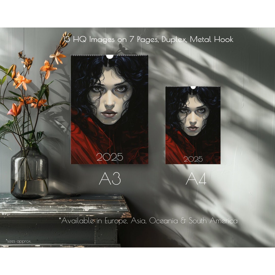 Calendar Vampire Planner Monthly Gothic Calendar Gift for Dark Fantasy ...