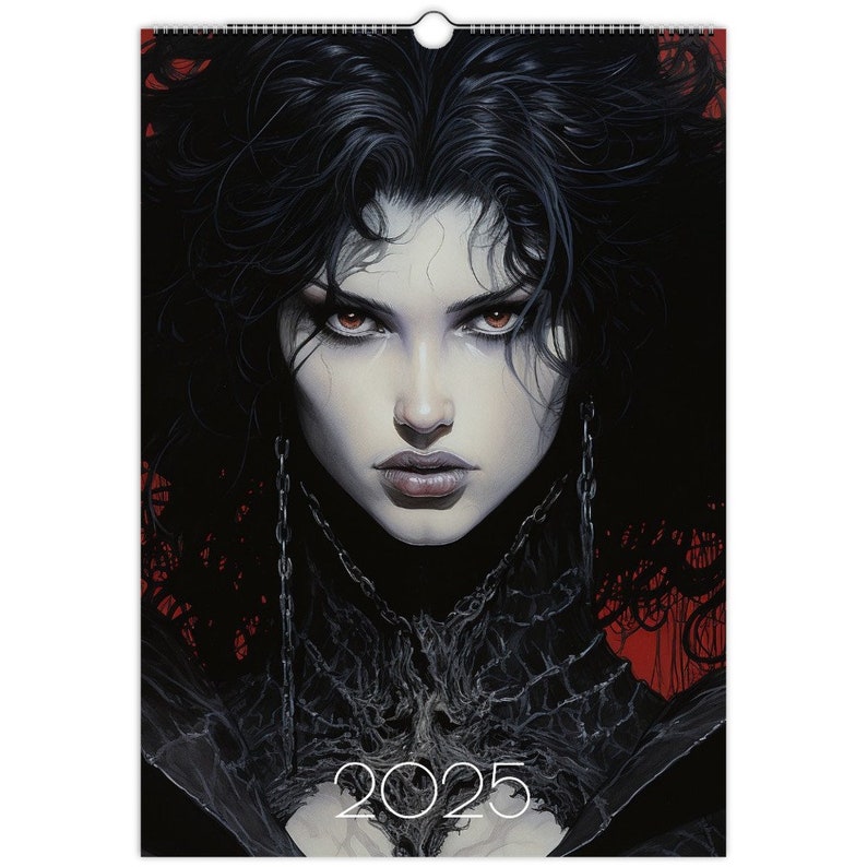 Calendar Vampire Planner Monthly Gothic Calendar Gift for Dark Fantasy ...