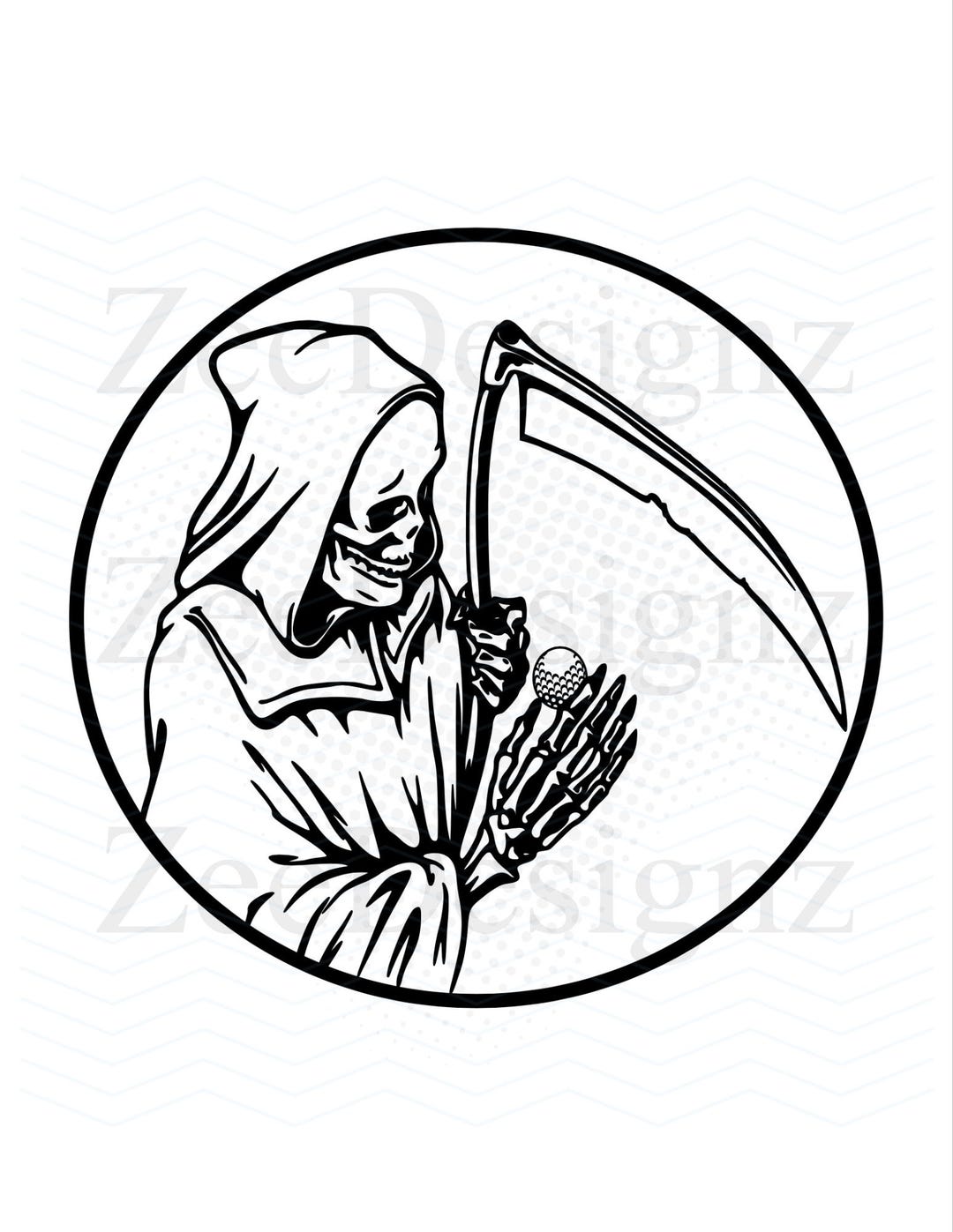 Grim Reaper With Golf Ball PNG Digital Custom Design - Etsy