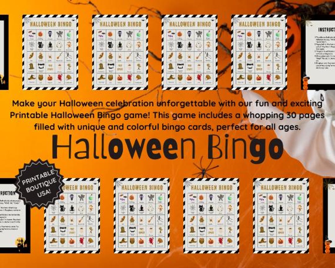 Halloween Printable - Party Games - Bingo Cards - Preschool - Family - Etsy