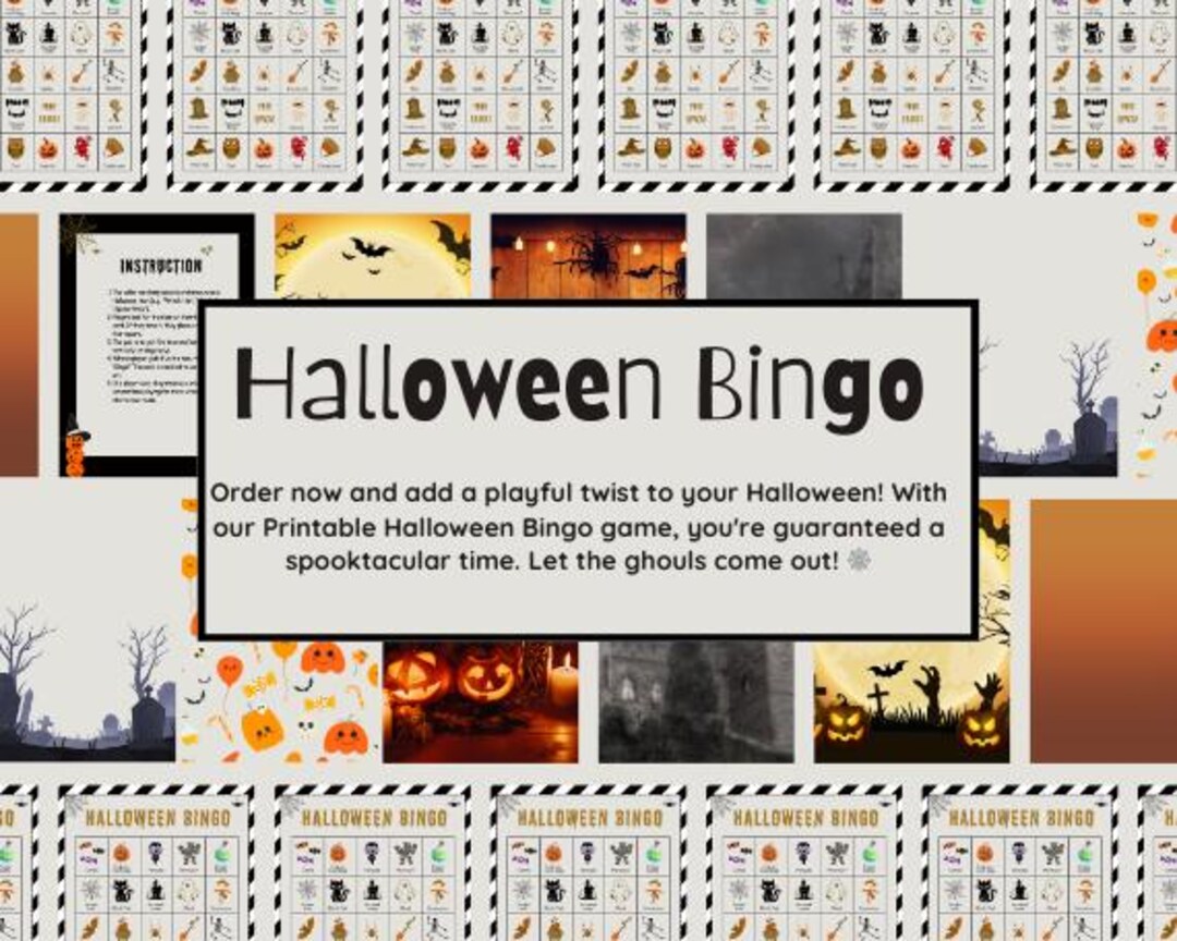 Halloween Printable - Party Games - Bingo Cards - Preschool - Family - Etsy